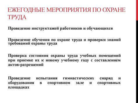 Организация работы по охране труда и обеспечению безопасности образовательного процесса в ОУ