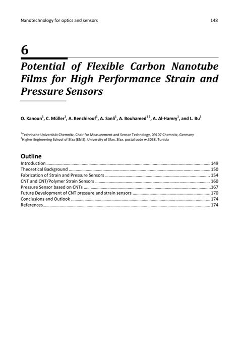 Pdf Potential Of Flexible Carbon Nanotube Films For High Performance Strain And Pressure Sensors