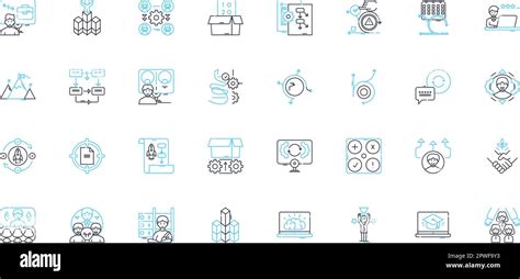 Collaboration Linear Icons Set Teamwork Partnership Cooperation Synergy Alliance Unity