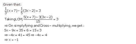 Frank Icse Class 9 Maths Ch 7 Linear Equations Solution Ex 72