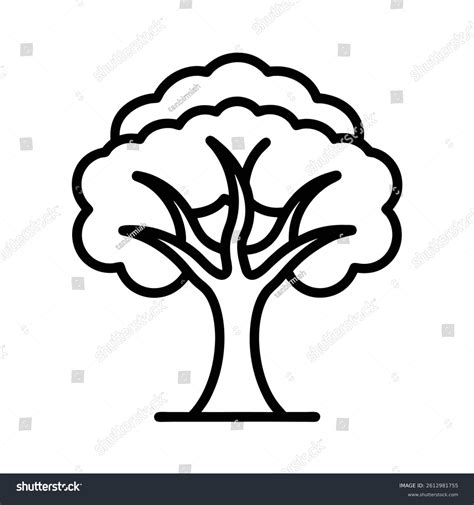 Tree Line Art Vector Illustration Stock Vector Royalty Free 2612981755 Shutterstock