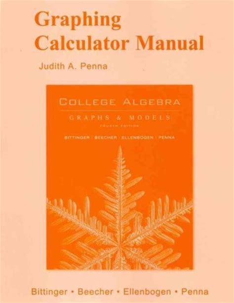 Graphing Calculator Manual 9780321529084 Judith A Penna Boeken
