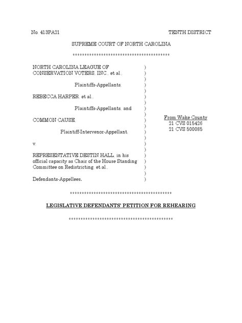 The Petition For A Rehearing On Redistricting Pdf Precedent Equal