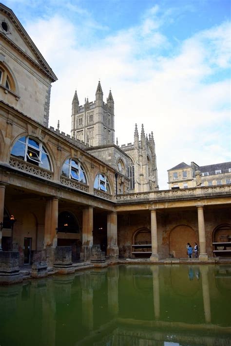 Roman Baths With Bath Abbey In The Background Editorial Photography