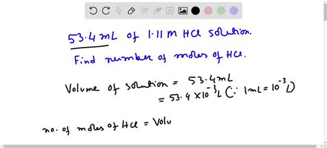 Solved The Formula To Calculate The Number Of Moles Is Given By Moles Molarity X Volume In