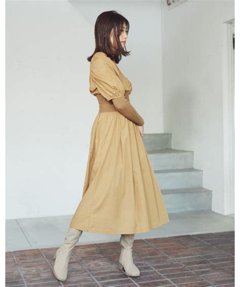 Snidel（スナイデル）の「ドッキングウエストリブワンピース（ワンピース）」 Wear