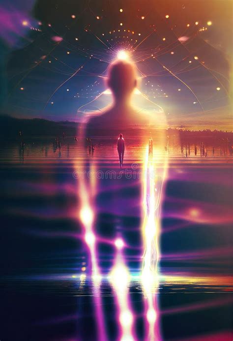 Silhouette Of Human Astral Human Body Concept Image For Near Death