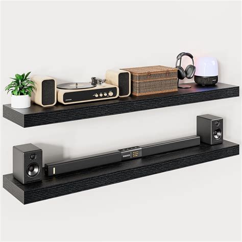 55 Inch Long Floating Shelves For Wall93 Deep Black Floating Shelves