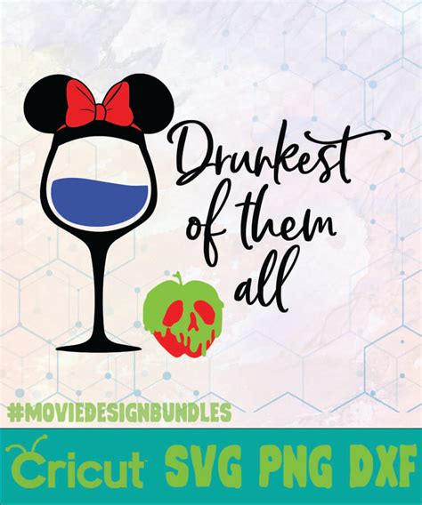 Wine Snow White Drunkest Of Them All Disney Logo Svg Png Dxf Movie