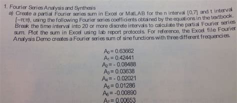solved 1 fourier series analysis and synthesis a create a