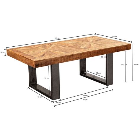 Moderner Couchtisch Mango Massivholz 105x40x55 Cm Tisch Kaufen