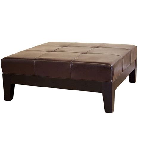 Dana Full Leather Cocktail Ottoman In Dark Brown Dcg Stores