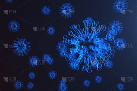 绘画插图 细胞 病毒 背景 细菌 三维图形 微生物 蓝色 抽象 感冒