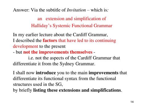 Ppt Applying Systemic Functional Syntax To The Analysis Of Texts