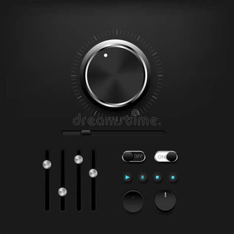 Modern Control Button On Dark Background Stock Illustration Illustration Of Realistic Slide