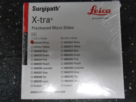 Lot Of 2 Leica Surgipath X Tra 3800200 White Precleaned Micro Slides ½ Grossbx Ebay Lot Of 2 Leica Surgipath X Tra 3800200 White Precleaned Micro Slides ½ Grossbx Ebay
