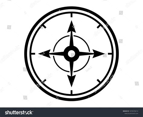Flat Compass Direction Illustration Map Symbol Stock Vector Royalty