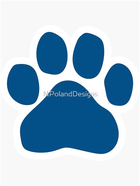 Blue Paw Print Sticker Sticker For Sale By Npolanddesigns Redbubble