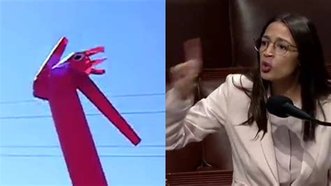 Aoc Went Full Wacky Waving Inflatable Tube Man On The Floor Of The