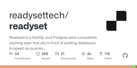 Github Readysettechreadyset Readyset Is A Mysql And Postgres Wire Compatible Caching Layer