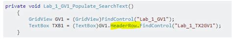 Solved Using Findcontrol To Find Textbox In Headertemplate Of Datagrid