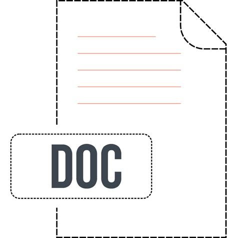 Doc File Format Icon Dashed Outline 66500475 Png