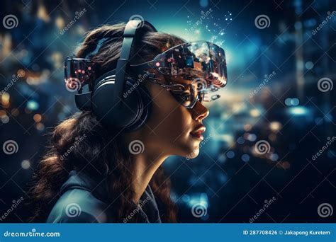 A Person Wearing A Vr Headset Immersed In A Virtual Language Learning