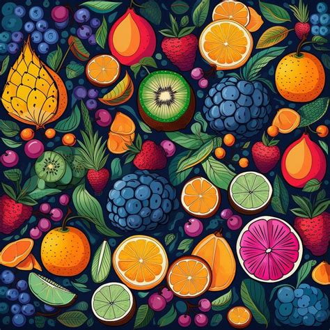 Premium Ai Image Fruit Pattern