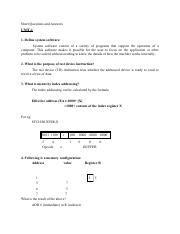 Computer Software Quiz And Answers Pdf Short Questions And Answers UNIT 1 1 Define System