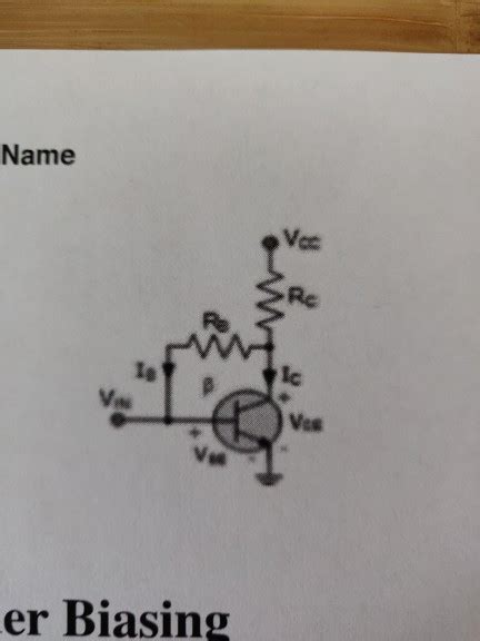 Solved Transistor Biasing Assign Values To Each Unknown In Chegg