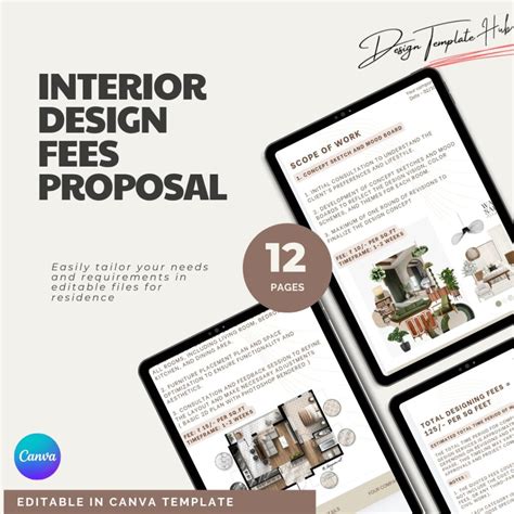 Interior Fees Proposal Editable Template Design Template Hub