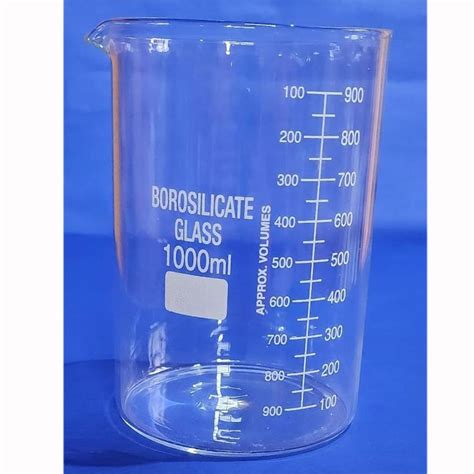 Round 1000ml Borosilicate Glass Beaker For Laboratory Size 8 X 25
