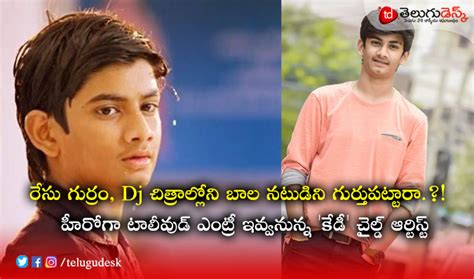 రేసు గుర్రం Dj చిత్రాల్లోని బాల నటుడిని గుర్తుపట్టారా హీరోగా