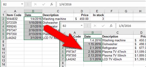 how to use periods in dates in excel