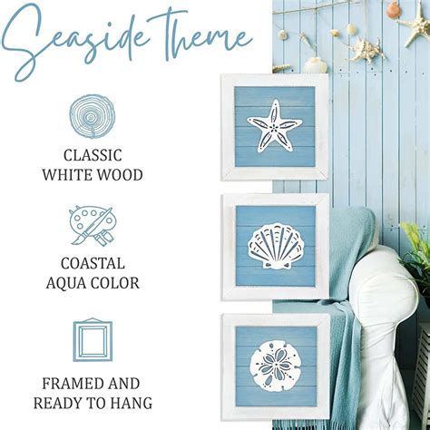Ampiyan Beach Wall Decor Coastal Home Decor Set Of 3 Summer Beach