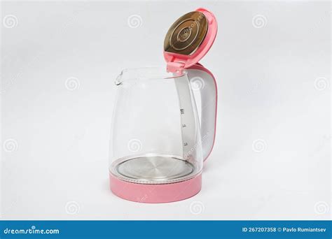 Electric Kettle Plastic With A Glass Flask For Boiling Water Stock