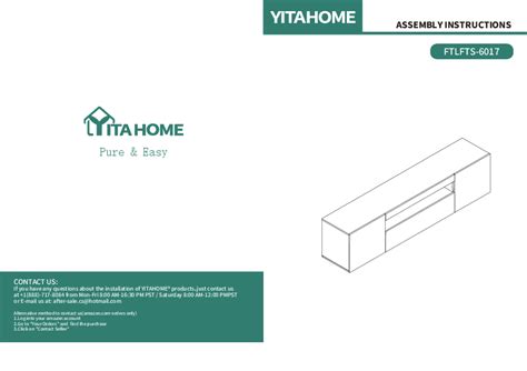 Yitahome Modern Led Tv Stand Installation Manual Assembly Instructions