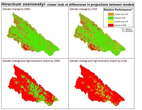 overlay between maxent model and best model in biomod gbm for