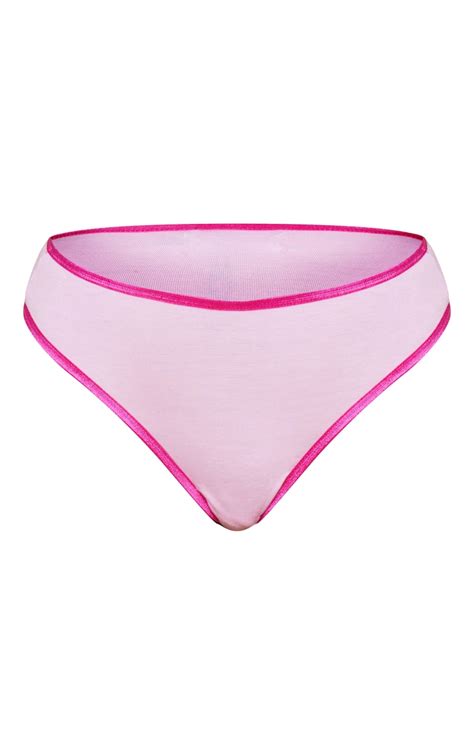String En Coton Rose à Liserés Contrastants Prettylittlething Fr