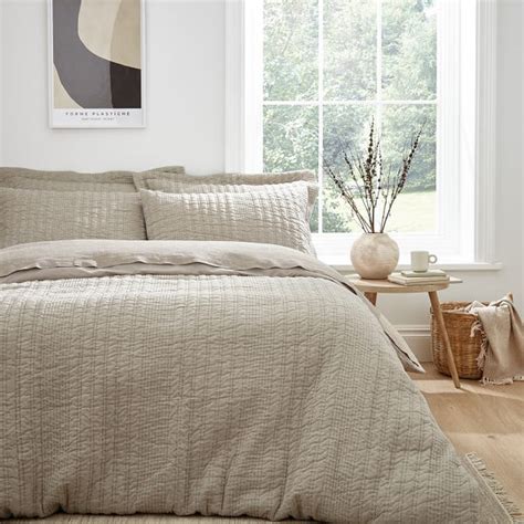 Pineapple Elephant Tamba Jersey Stripe Reversible Natural Duvet Cover