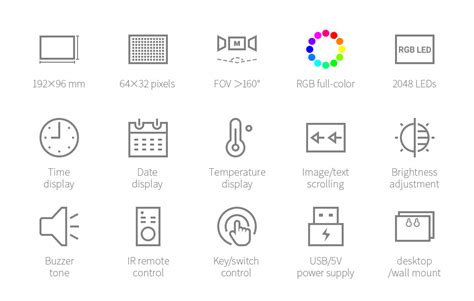 Rgb Full Color Multi Features Digital Clock For Raspberry Pi Pico 64×