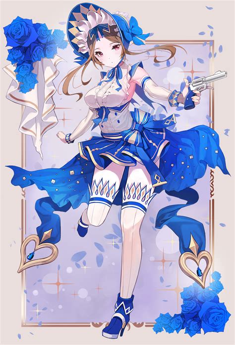 Safebooru 1girl Black Tea Food Fantasy Blush Bonnet Breasts Brown