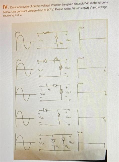 Solved Wv Draw One Cycle Of Output Voltage Vout For The Chegg