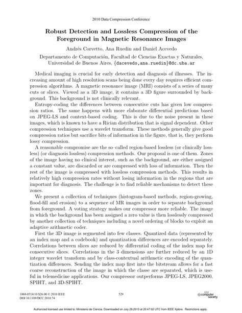 Pdf Robust Detection And Lossless Compression Of The Foreground In