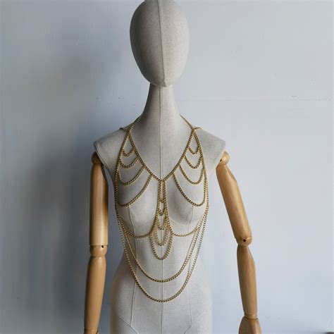 Fashion Multi Layer Body Chain Chest Chain Body Jewelry Etsy