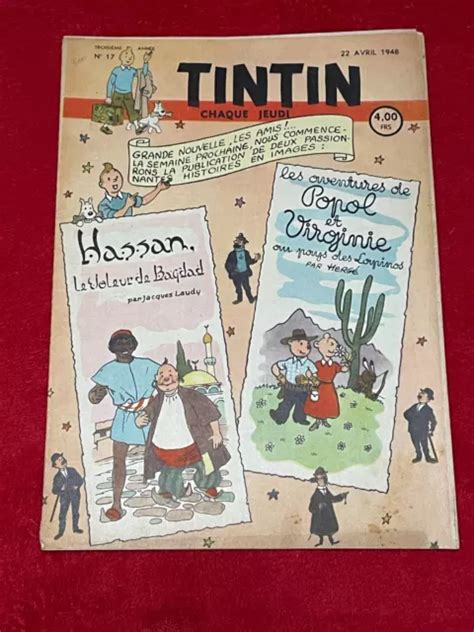 JOURNAL TINTIN BELGE 17 1948 Couverture Hergé BD ancienne EUR 18 20