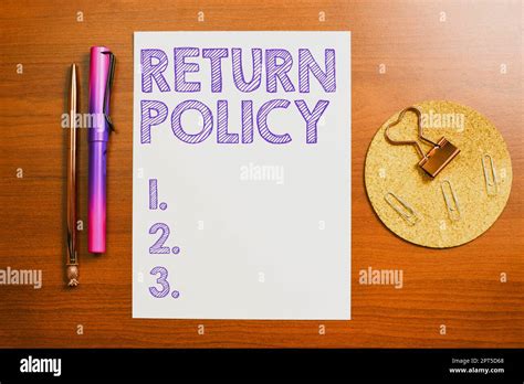 Hand Writing Sign Return Policy Word For Tax Reimbursement Retail