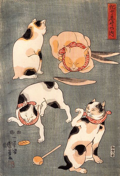 Ukiyo E Cats Felines In Japanese Art