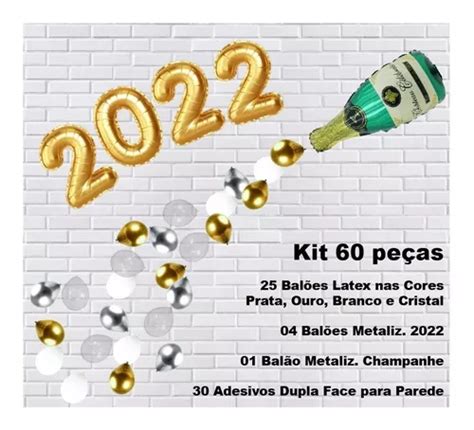 Decoracao Baloes Reveillon Ano Novo Metalizado Latex Bexiga Parcelamento Sem Juros