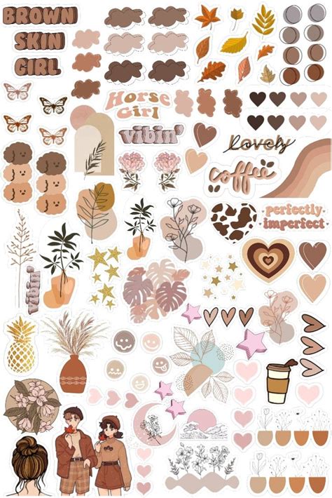 Brown Asthetic 🤎🐻 Vintage Aesthetic Stickers Printables Printable